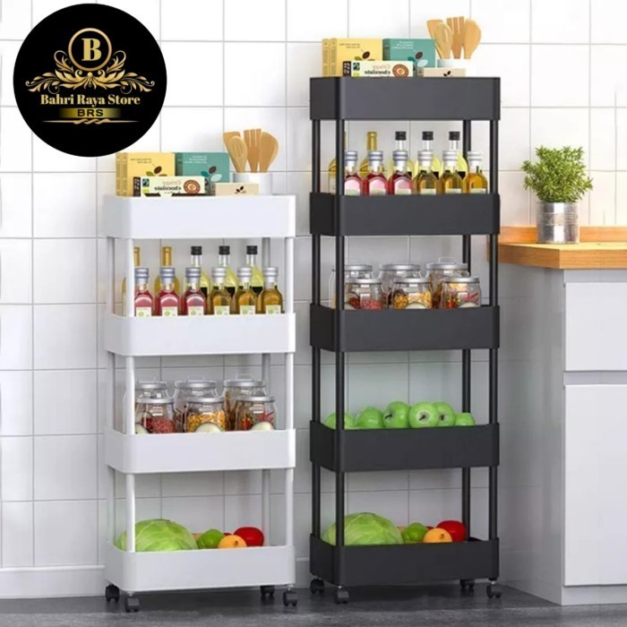 Jual Rak Susun Roda 4 Tingkat Rak Troli Serbaguna Rak Susun Kamar Mandi ...