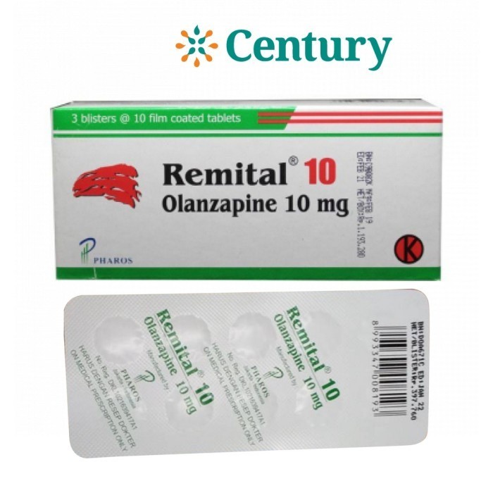 Jual REMITAL 10 MG 1 STRIP ISI 10 TABLET / OLANZAPINE / SKIZOFRENIA ...