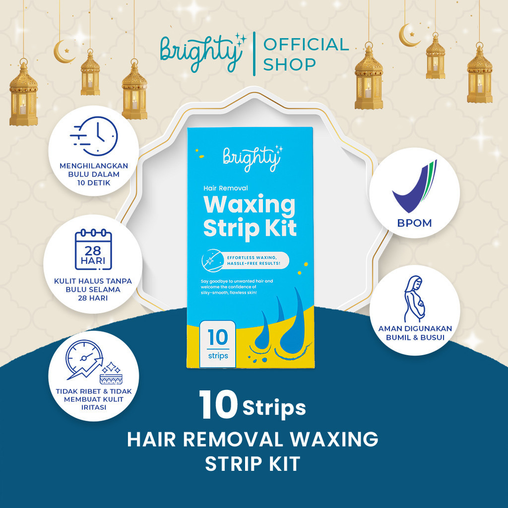 Jual Brighty Hair Removal Waxing Strip Kit Mencabut Bulu Tanpa Sakit Menghaluskan Dan ...
