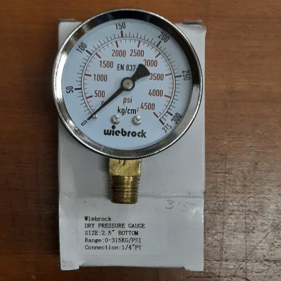 Jual Wiebrock 2.5" kg / psi / bar DRY besi bottom Manometer Pressure ...