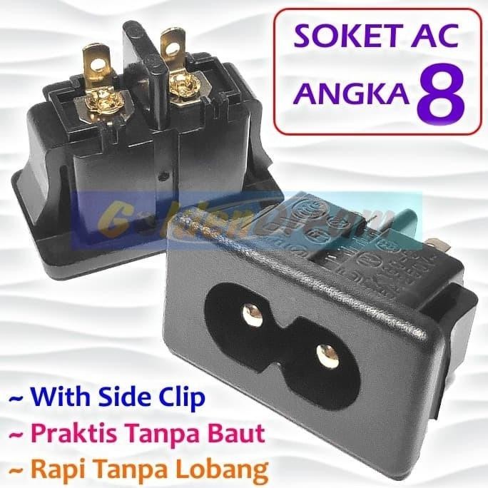 Jual Soket AC angka 8 Standar Power Outlet Socket Switch Colokan ...