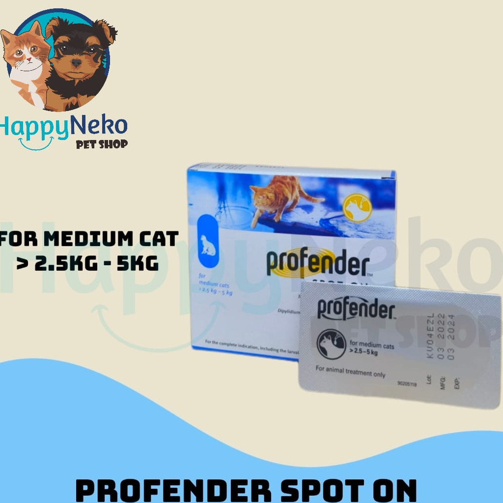 Jual Profender Spot On Cat 2.5 - 5 Kg Medium Obat Cacing Kucing Harga 1 ...