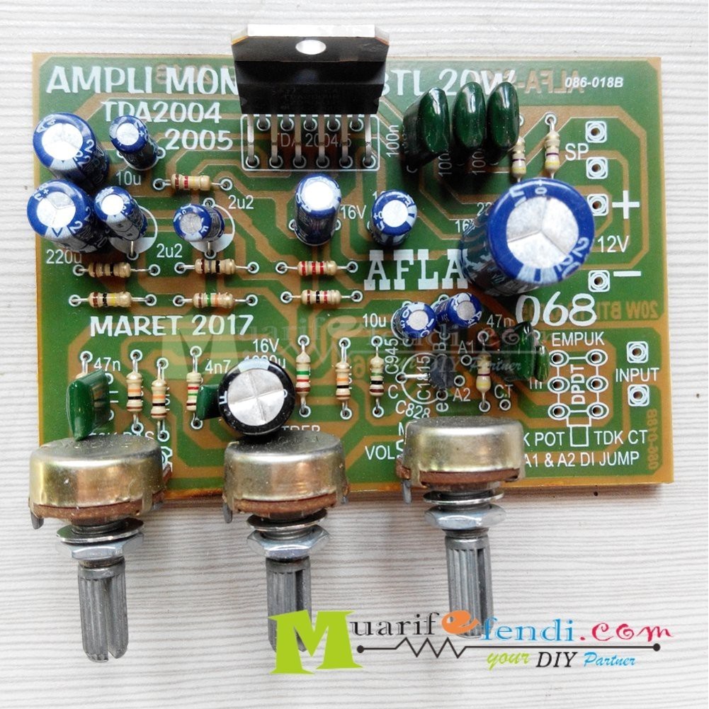 Jual KIT Power Amplifier Mono 20Watt IC TDA2004 2005 Power Mobil BTL Plus Tone Control AFLA 068 ...