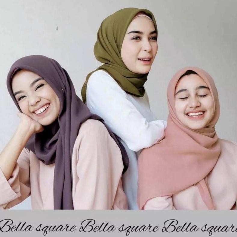 Jual New Arrival Bella Square Polycotton 115 X 115 Jahit Tepi Kecil Premium 78 Warna Hijab Segi ...