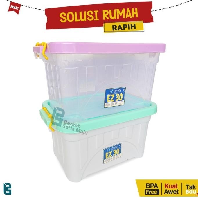 Jual Kotak Container Sto Box Transparan 30 Liter Ezy Kontainer Plastik ...