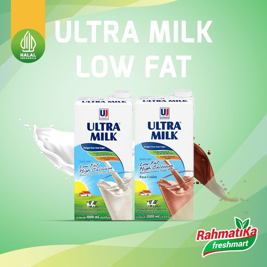 Jual Ultra Milk Susu UHT Low Fat High Calcium 1 Liter | Shopee Indonesia