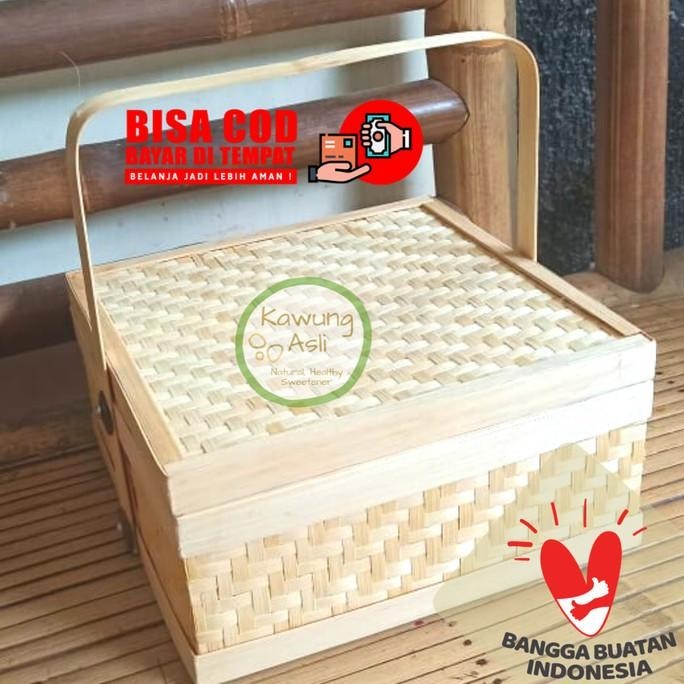 Jual Keranjang Rantang Hampers Anyaman Bambu Kotak Hantaran Pernikahan | Shopee Indonesia