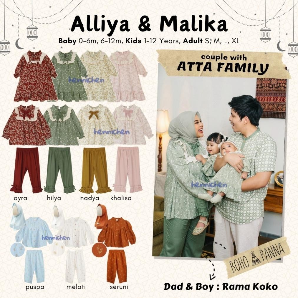 Jual BAJU LEBARAN Bohopanna Set 0M - 12Y Alliya Tunik Set Alliya Baby ...