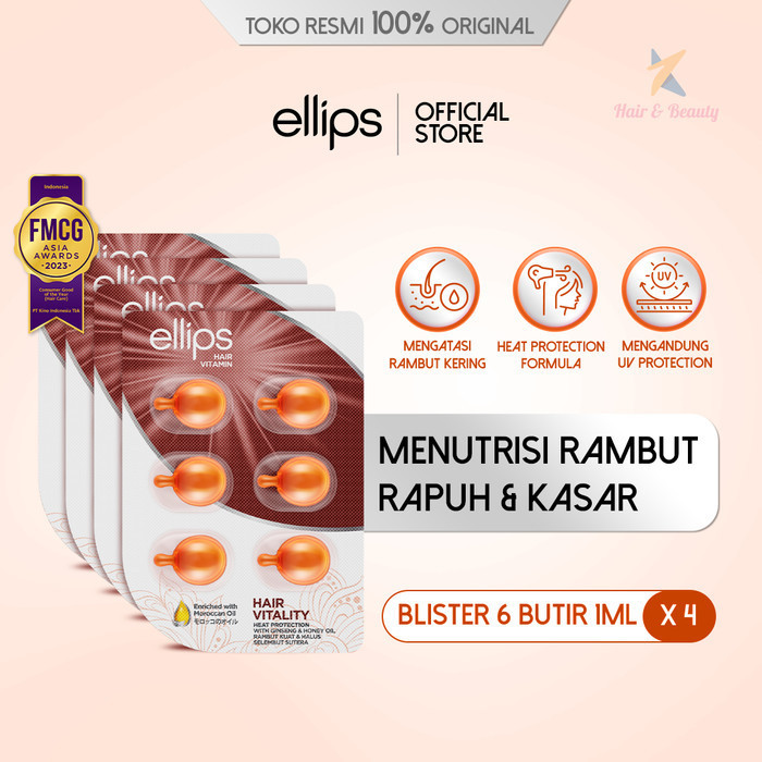 Jual Ellips Hair Vitamin Moroccan Hair Vitality Blister 6 Butir ...