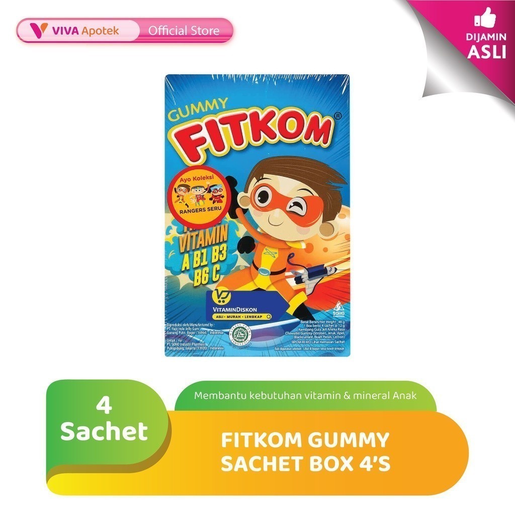 Jual Fitkom Gummy Membantu Memenuhi Kebutuhan Vitamin & Mineral (4 ...