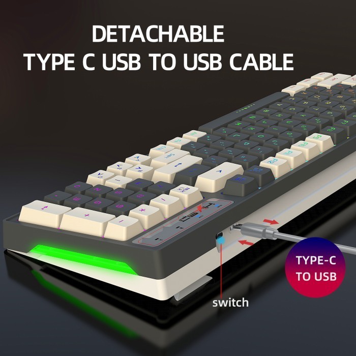 Jual Hxsj L900 Gaming Keyboard 96 Key Rgb Lighting 2.4G Wireless ...