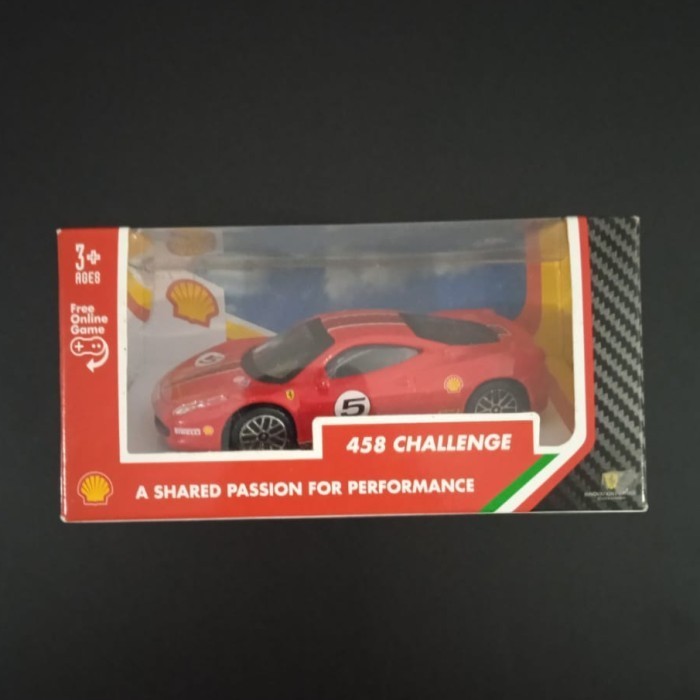 Jual Ready Burago Ferrari Race & Play 458 Challenge Shell V Power ...