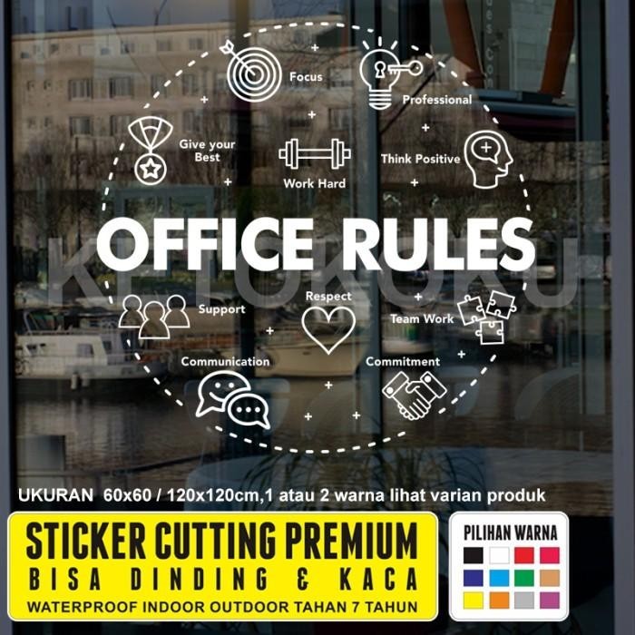 Jual Stiker Dinding Cutting Sticker Kaca Motivasi Kantor Office Rules ...