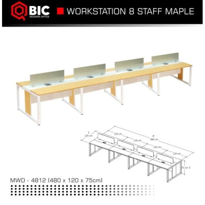 Jual Meja Kantor Meja Kerja Workstation partisi kantor 8 Orang QBIC ...