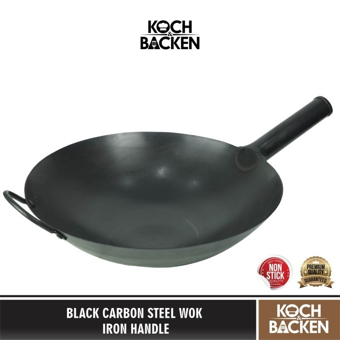 Jual Koch&Backen Black Carbon Steel Wok 36Cm Wajan Gagang Besi Pre ...