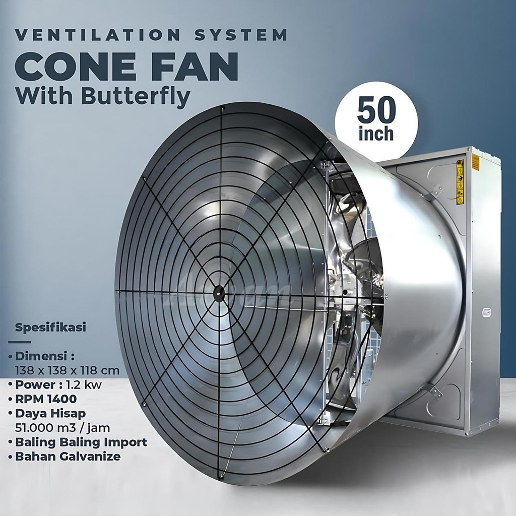 Jual KIPAS BLOWER CONE CORONG 50" BUTTERFLY KANDANG AYAM CLOSE HOUSE ...