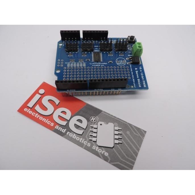 Jual Servo Shield 16 channel 12 bit PWM Servo LED Shield untuk Arduino I2C | Shopee Indonesia