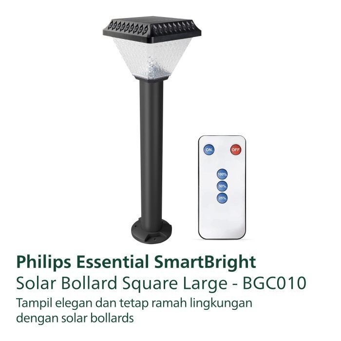 Jual Philips Lampu Taman Essential Smartbright Solar Bollards Square Large | Shopee Indonesia