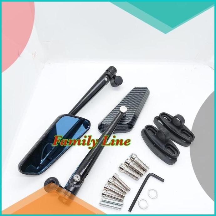 Jual Spion Circuit Carbon Model Rizoma Kaca Biru Motor Universal ...