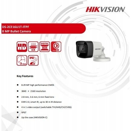 Jual Ds-2Ce16U1T-Itpf Hikvision Cctv Outdoor 8Mp 4K - Ir 30M | Shopee ...