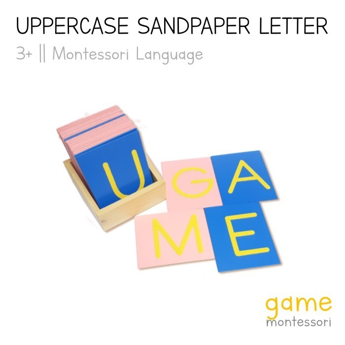 Jual Montessori Language Sandpaper Letter Uppercase Lowercase Cursive ...
