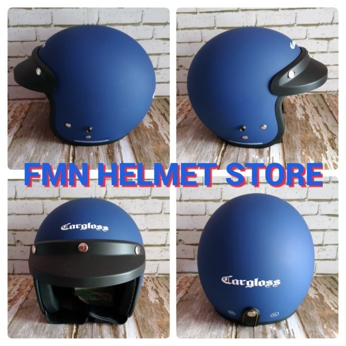 Jual Helm Cargloss CF Retro Police Blue Doff Biru Doff | Shopee Indonesia