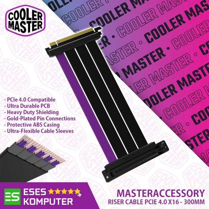 Jual Cooler Master Masteraccessory Riser Cable Pcie 4.0 X16 300Mm ...