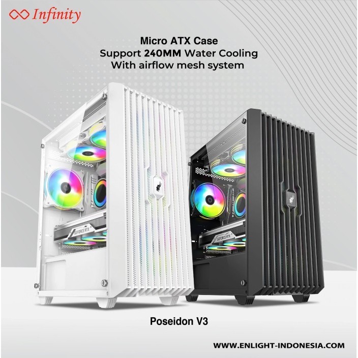 Jual Casing Infinity Poseidon V3 M-Atx Temperred Glass Poseidon V3 ...