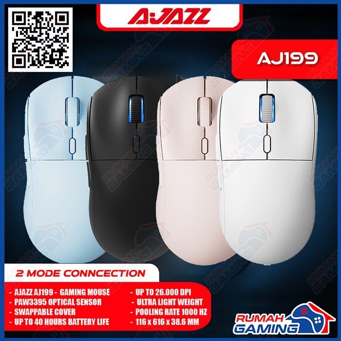 Jual Ajazz - Aj199 - Gaming Mouse - Dual Mode - Wireless - Light Weight ...
