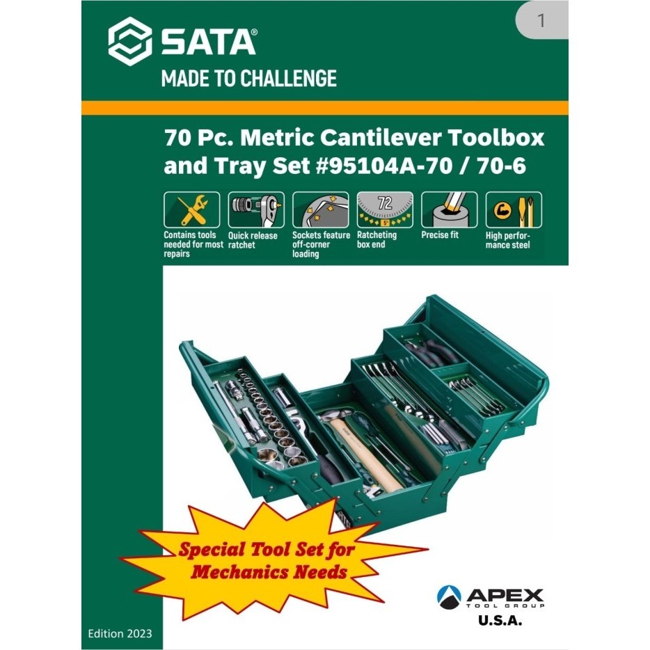 Jual SATA 70 pc Cantilever Toolbox and Tray set - Tool Set | Shopee ...