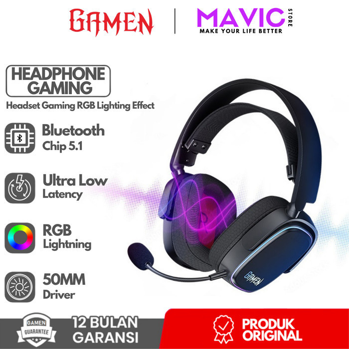 Jual Headset Gaming Bluetooth Gamen Shadow Wireless Headphone 40 With ...