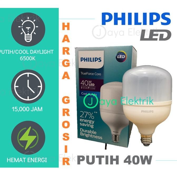 Jual Philips LED TForce True Force TrueForce 40W 40 Watt Putih (6500k) E27 | Shopee Indonesia