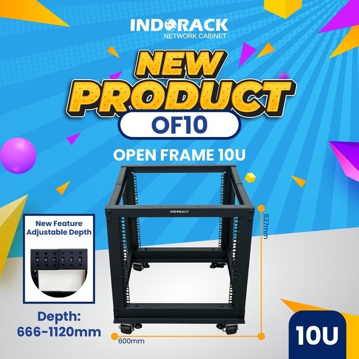 Jual INDORACK OF10 10U Open Frame ADJUSTABLE 19" RACK SERVER | Shopee Indonesia