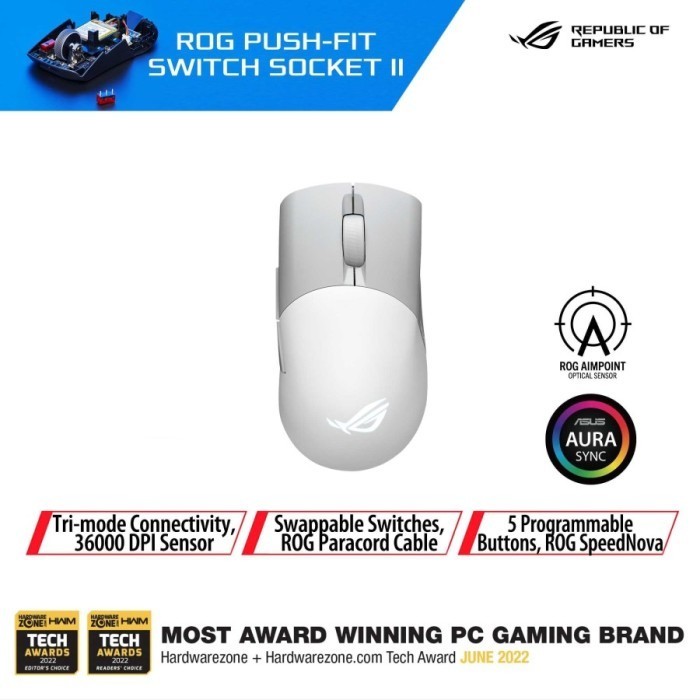 Jual Asus Asus Rog Keris Wireless Aimpoint - Gaming Mouse - White Putih ...