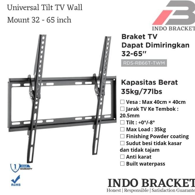 Jual BRACKET TV 32 43 50 55 60 65 INCH, TILT AND SLIM SUPER PREMIUM ...