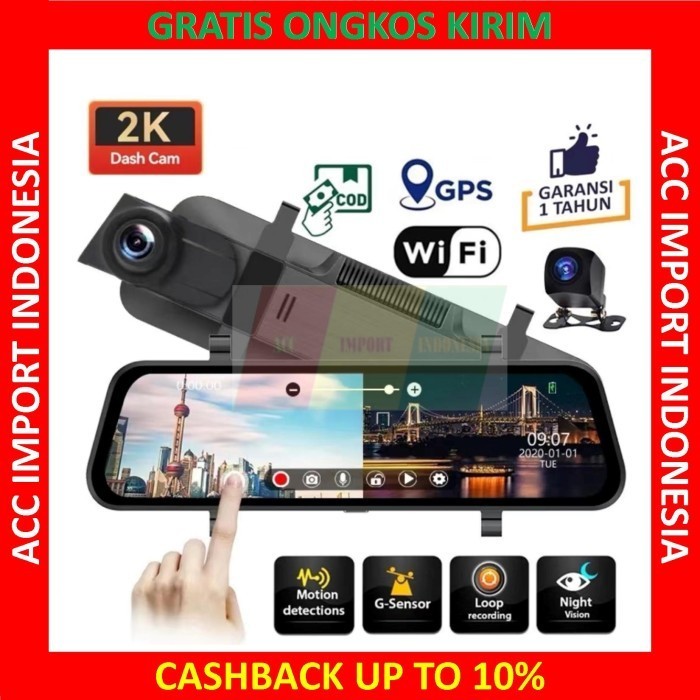Jual KAMERA MOBIL DASHCAM DVR SPION FRONT REAR CAR WIFI APP IPS FULL ...