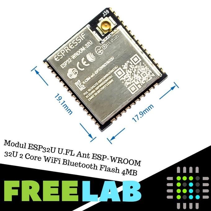 Jual Modul ESP32U U.FL Ant ESP-WROOM-32U Dual Core WiFi Bluetooth Flash ...