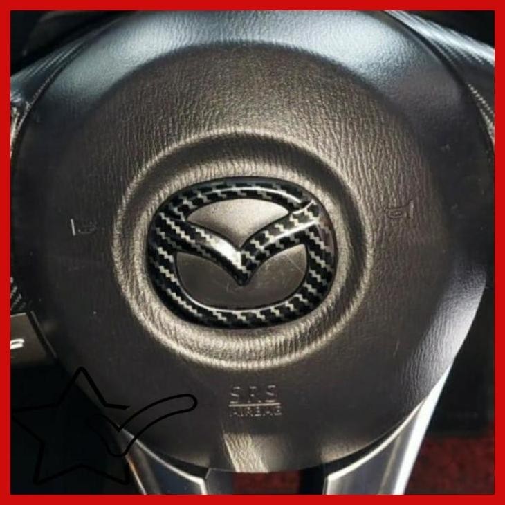 Jual [FCBL] EMBLEM LOGO STEER MAZDA EMBLEM STIR MAZDA 2 DLL NEW CARBON ...