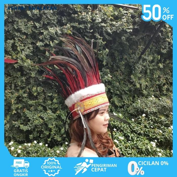 Jual TOPI PAPUA - TOPI ADAT IRIAN AYAM BILABONG MERAH HITAM UNTUK PAWAI ...
