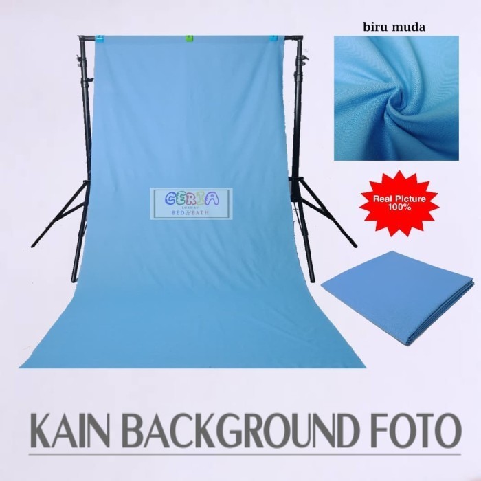 Jual Kain Background Foto Studio / Backdrop Polos P.100x240 cm Biru ...
