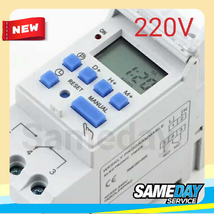 Jual EKSLUSIF Digital Timer Switch Programmable 220V On Off MCB Box Din ...