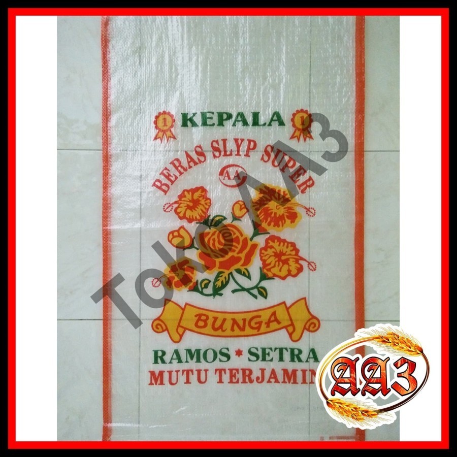 Jual tokokarungaa3 Karung beras transparan merek Bunga 10kg | Shopee ...