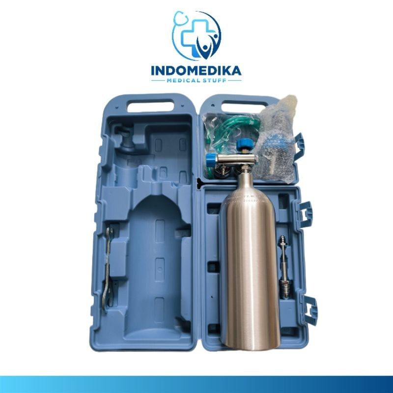 Jual Tabung oksigen Traveling 2.0 liter / tabung oksigen portabel / tabung oksigen koper ...