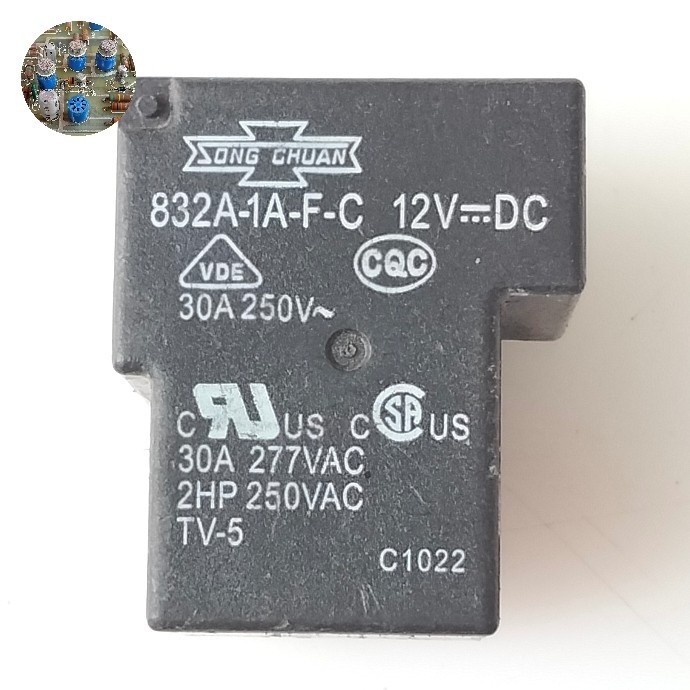 Jual (TRB) Relay SONG CHUAN 832A-1-F-C Relay SPST Coil 12VDC 30A 250V ...
