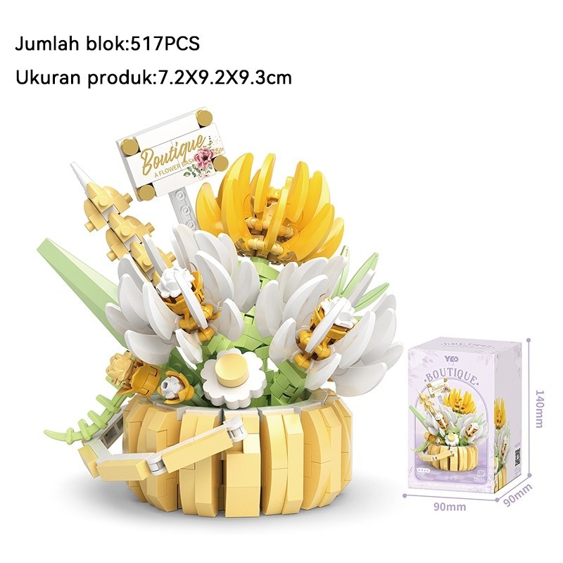 Jual FChengTOYS Mainan Balok Bunga Flowers Building Nano Block Rakitan ...