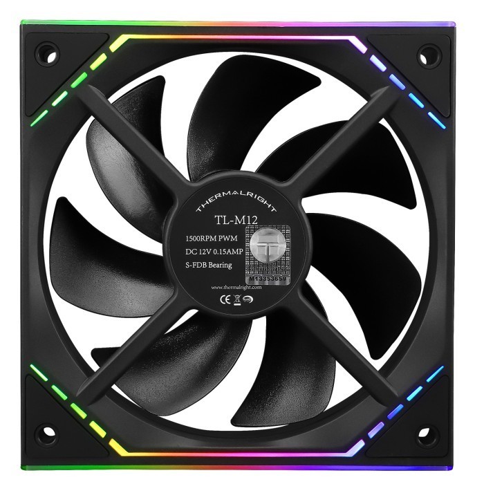 Jual Thermalright Tl-M12 Black Argb 120Mm 12Cm Pwm Fan (Bulk Package ...
