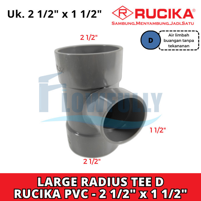 Jual LARGE RADIUS TEE D 2 1/2 x 1 1/2 inch RUCIKA PVC TY 90 derajat TEE ...