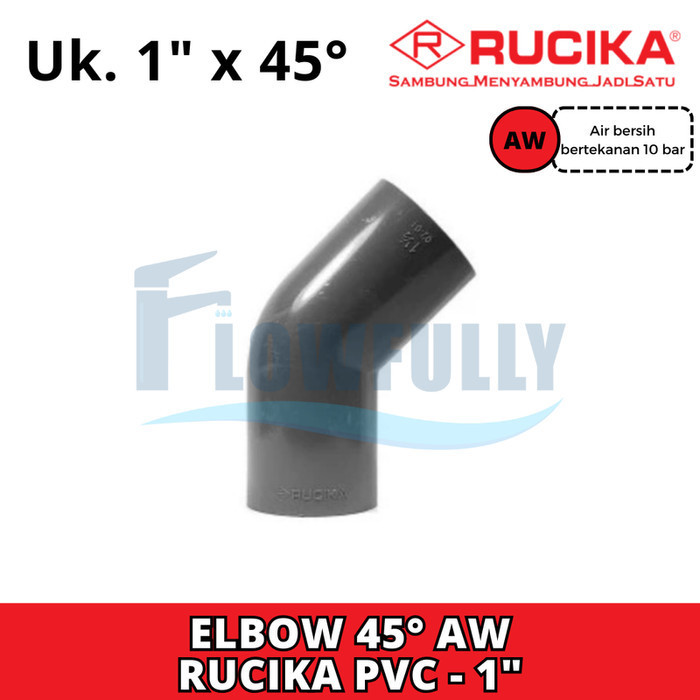 Jual ELBOW AW 45° 1 inch RUCIKA KNEE KNIE TS 1" 45 derajat PVC | Shopee Indonesia