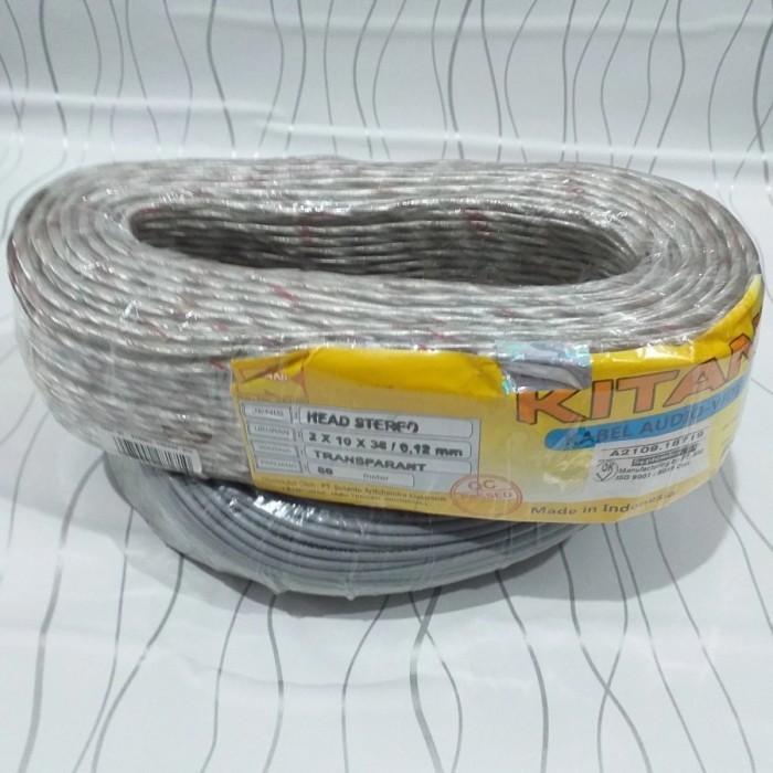 Jual Kabel Audio Head Transparan isi 3 stereo Kitani 1 rol 80 meter ...