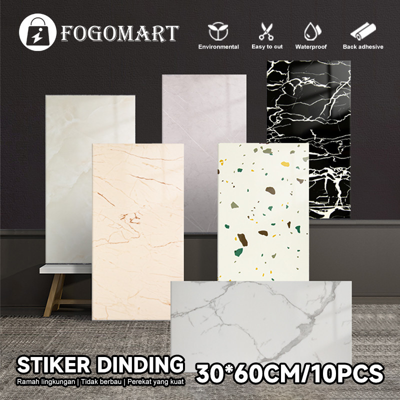 Jual 10pcs Wallpaper Sticker Dinding VINYL Marble 30 x 60 cm Lantai ...